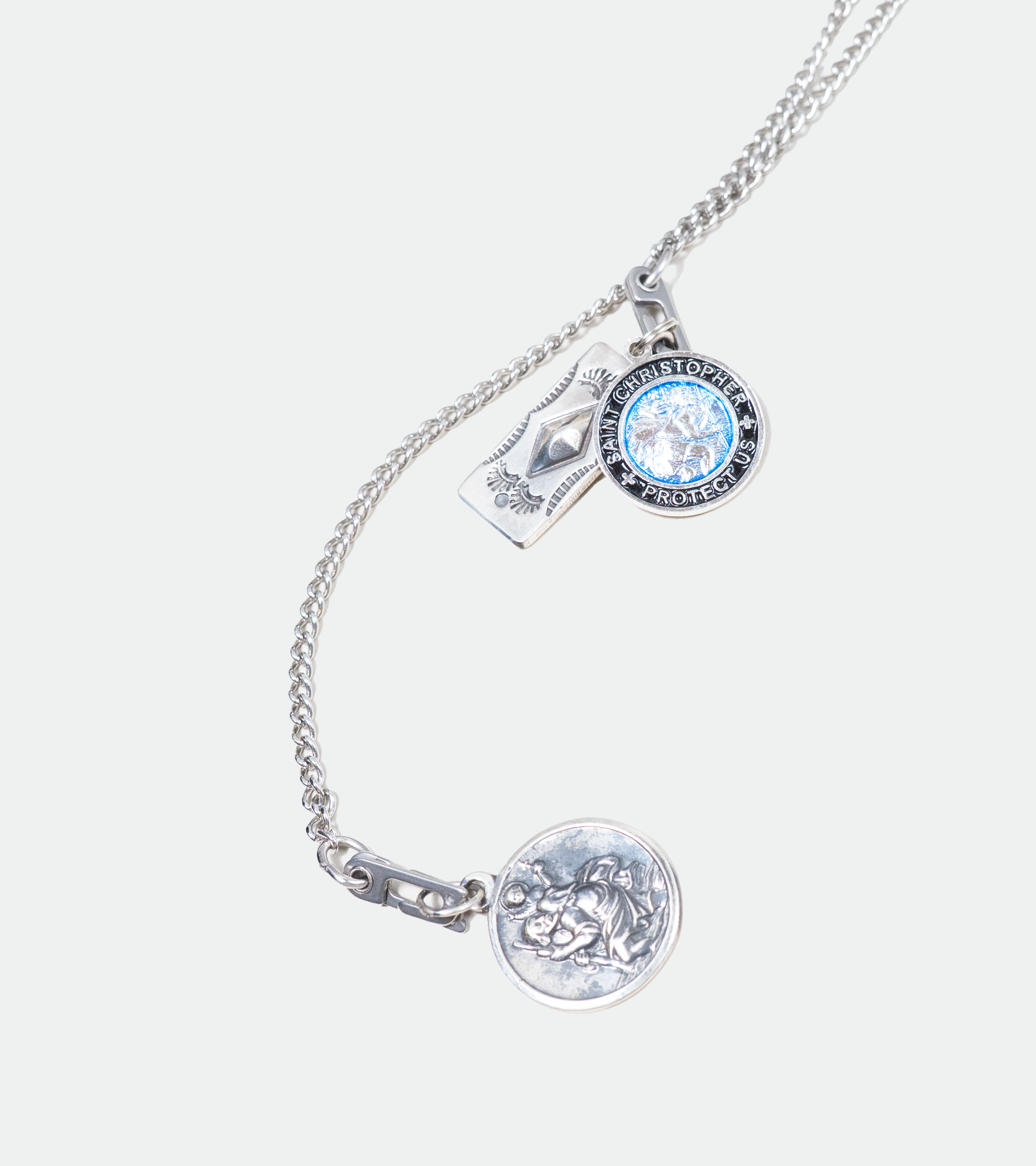 Red Rabbit Dog Tag Chain Blue St. Christopher – Bryceland's